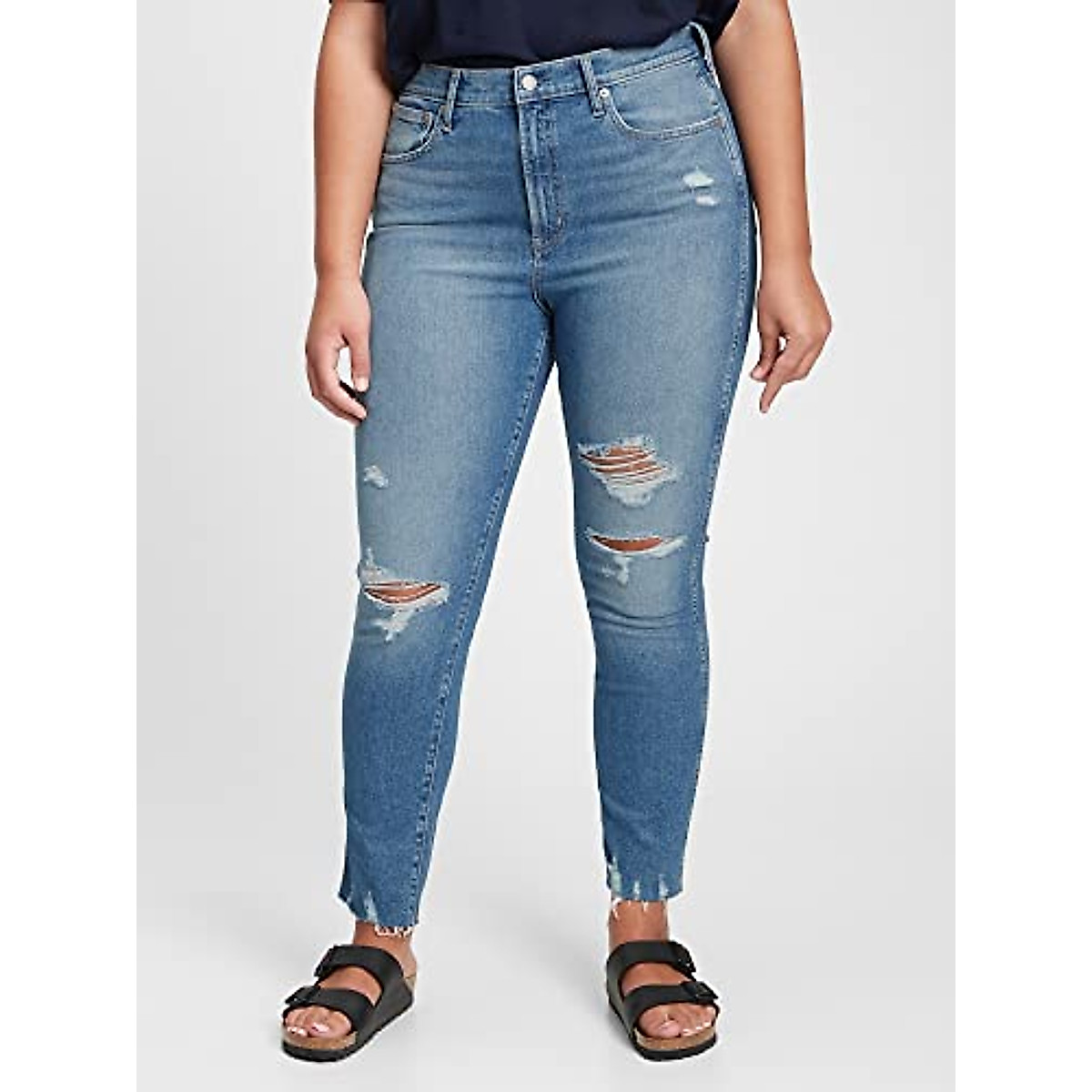 GAP Womens High Rise Vintage Slim Fit Jeans, Medium Rock, 29 Regular US