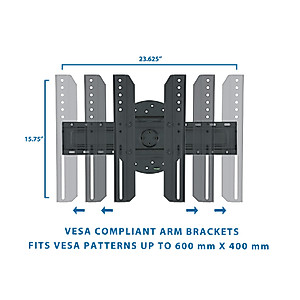 Mount-It! TV Wall Mount Landscape to Portrait Rotation, Fixed Mounting Bracket, Low-Profile for Samsung, Sony, Toshiba, Sharp, LG, Element, Westinghouse, TCL 32 to 60 Inch (Some 70") TVs, 110 lbs