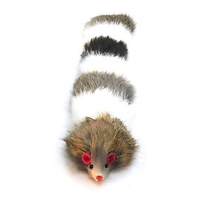 Kats'N Us Dat Darn Raccoon Real Rabbit Fur Cat Toy- Furry Cat Toys, Cat Stuffed Animal, Cat Entertainment for Indoor Cats and Kittens, Interactive Cat Toys - 12 Inches