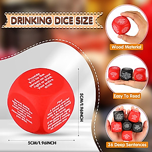 Hanaive 6 Pcs Party Drinking Bar Dice Game Resha Roulette Drinking Games Bachelorette Party Game for Adults White Elephant Gift Wedding Graduation Birthday(Get You Drink)