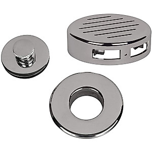 AB&A 60170 Tub Drain Trim Kit with Push eN Lift Stopper, Classic High-Capacity Overflow Plate, and Press-In Strainer Cover, Chrome