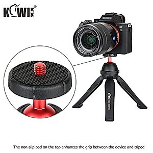 Cell Phone Tripod Mount Camera Grip with Detachable Bluetooth Shutter Remote Control + Vlog Mini Tabletop Tripod with Handgrip for Compact Mirrorless DSLR Camera Selfie Stick