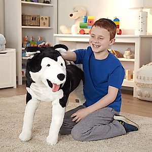 Melissa & Doug Giant Siberian Husky - Lifelike Stuffed Animal Dog (over 2 feet tall)