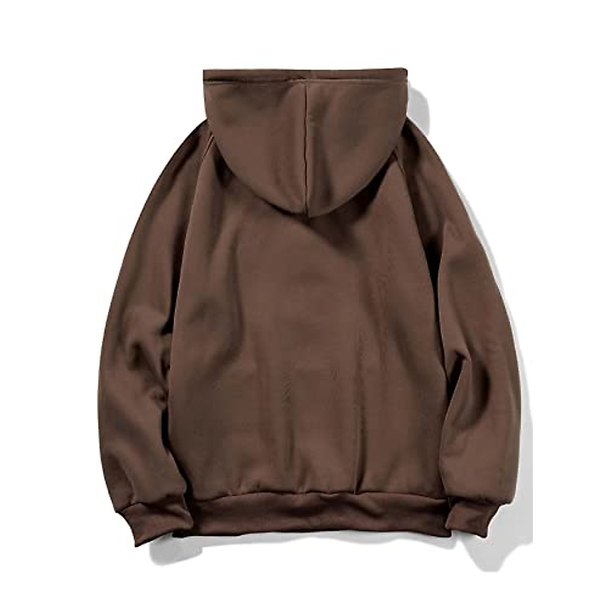 Floerns Men's Graphic Print Long Sleeve Drawstring Hoodie Pullover Sweatshirt Coffee Brown M