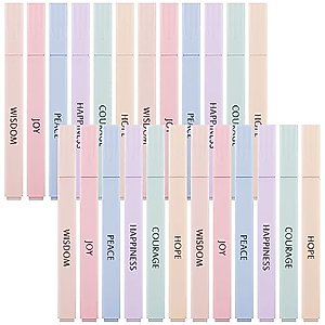 Honoson 24 Pieces Bible Highlighters with Soft Chisel Tip Pastel Bible Highlighters Set Cute Aesthetic Markers Assorted Colors No Bleed Bible Markers Bible Study Journaling Supplies and Accessories