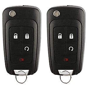 KeylessOption Keyless Car Remote Uncut Flip Ignition Key Fob Replacement for OHT01060512 (Pack of 2)