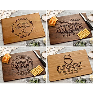 Gifts for Wedding, Personalized Cutting Boards for Couples, Anniversary, Valentines Day, Housewarming Gift - Handmade Customizable Wooden Kitchen Decoration, Gift for New Homeowners - Size 13.5×9.5"