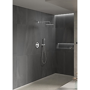 Eridanus 10 Inches Black Shower Set Bathroom Round Rain Shower Head and Handle Set,Wall Mounted Rainfall Shower Fixtures, 2-Function, Matte Black