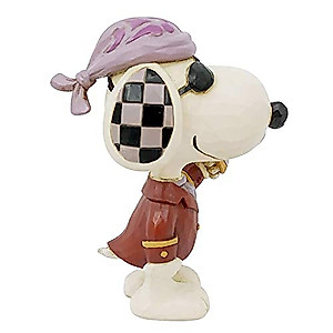 Enesco Jim Shore Peanuts Halloween Snoopy Pirate Miniature Figurine, Multicolor