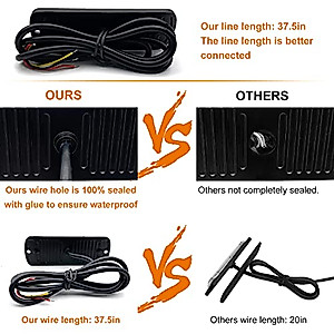 12-24V 20-LED Super Bright Emergency Warning Caution Hazard Construction Waterproof Amber Strobe Light Bar with 32 Different Flashing for Car Truck SUV Van - 4PCS (White Green)