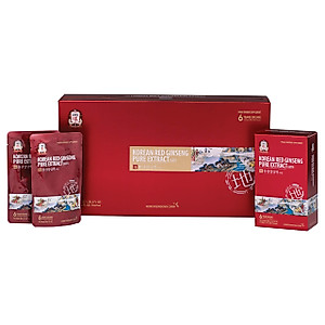 CheongKwanJang [Korean Red Ginseng Pure Extract Earth 100% 6-Year-Old Asian Panax Ginseng Roots with Top 2% Premium Grade Ginseng, Boost Immune System, Energy - 30 Pouch