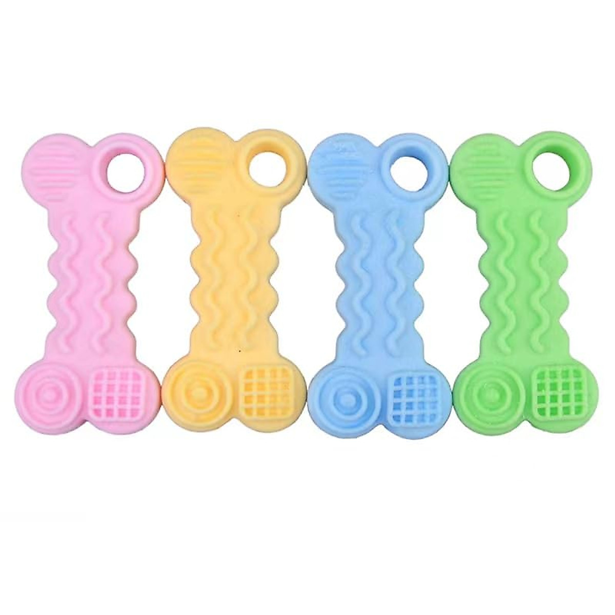 WinldMonmo Blue Dog Toy Puzzle, Sturdy Teething Dog Cookies Shaped Toys, Set of 2