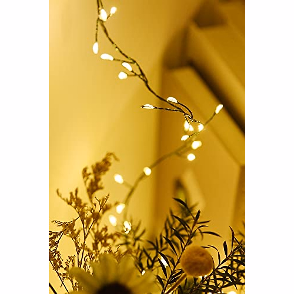 Dailyart 6feet 120 LED Starry Lights, Battery Operated Waterproof Dark Green Copper Wire Fairy Light String Light for Garland, Wreath, Patio, Garden, Wedding, Party, Xmas