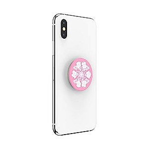 PopSockets PopGrip - Expanding Stand and Grip with a Swappable Top for Smartphones and Tablets - Not Your Grandmas Doily Pink