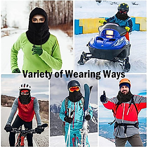Balaclava Windproof Winter Face Mask Warm Fleece Ski Mask for Men and Women Cold Weather Motorcycle Bike Cycling Neck Warmer Black