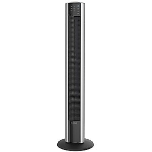 Lasko XtraAir 48 Inch Widespread Home Oscillating Tower Fan with Electronic Controls, Remote, 8 Hour Timer, and Nighttime Setting, Silver