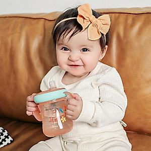 The First Years - Soft Spout Sippy Cup - Toddler Trainer Cup for 6+ Months -with Handles and Leak Proof Lid - 7 Oz - Floral Ladybug Print - 2 Count