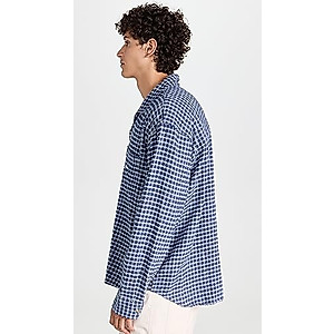 Obey Men's Bigwig Micro Plaid Woven Shirt, Silver Grey Multi, M