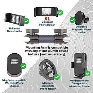Bulletpoint Mounting Solutions Dash Mount 4.7" Arm Compatible with iPhone and Android Smartphones - Fits 20mm Attachment Ball