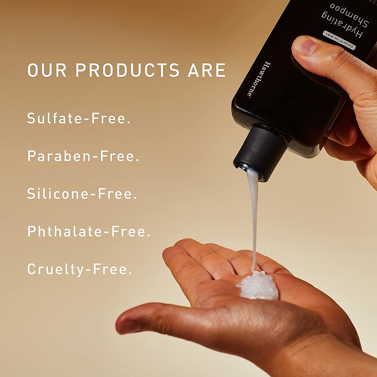 Hawthorne Men's Daily Hydrating Shampoo. For Stronger, Healthier Hair with Pure Argan Oil and Coconut Oil. Mint and Eucalyptus Scent. Sulfate Free, Paraben Free. 8 fl. oz.