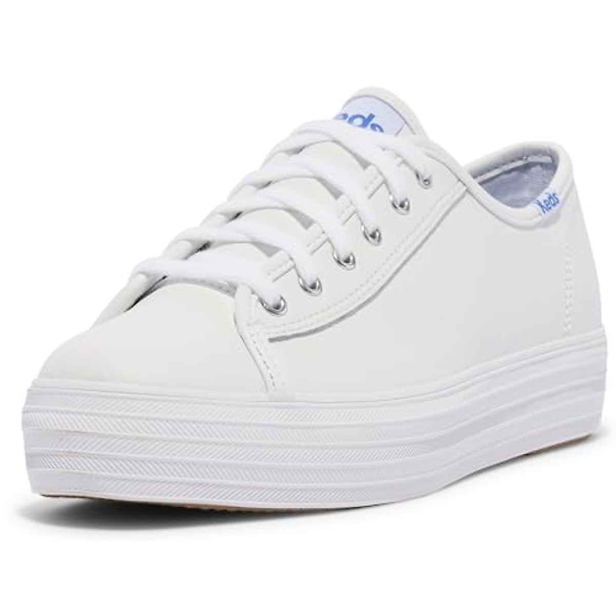 Keds Women's Triple Kick Leather Sneaker, White, 8