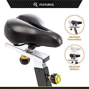 CIRCUIT FITNESS Circuit Fitness 40 lbs. Flywheel Deluxe Club Revolution Cardio Cycle Manual Resistance AMZ-955BK