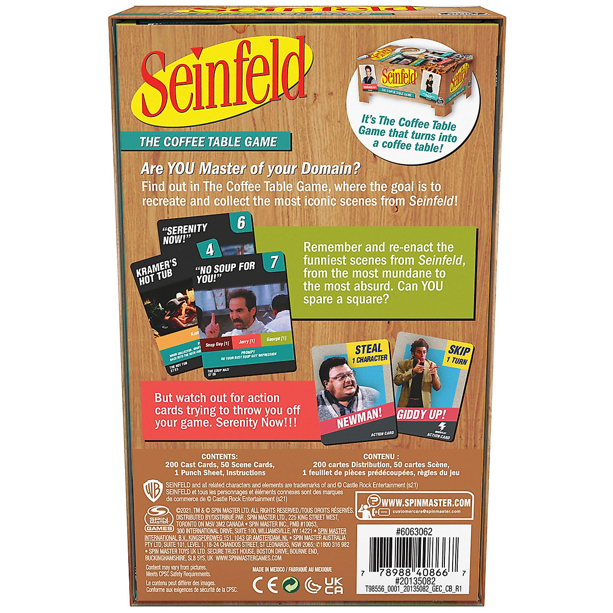 Seinfeld TV Show, The Coffee Table Board Game, Fun and Hilarious Adult Party Game for Ages 12 and up