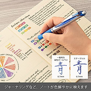 Pentel Energel Knock Ballpoint Pen, 0.7mm Triangle Tip, Siver Body with Blue Accent (BL77-C)