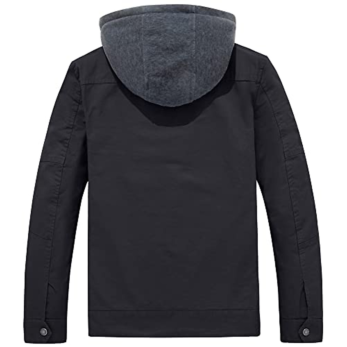 wantdo Men's Bomber Jacket Tactical Jacket Canvas Army Jacket with Detachable Hood Grey Medium