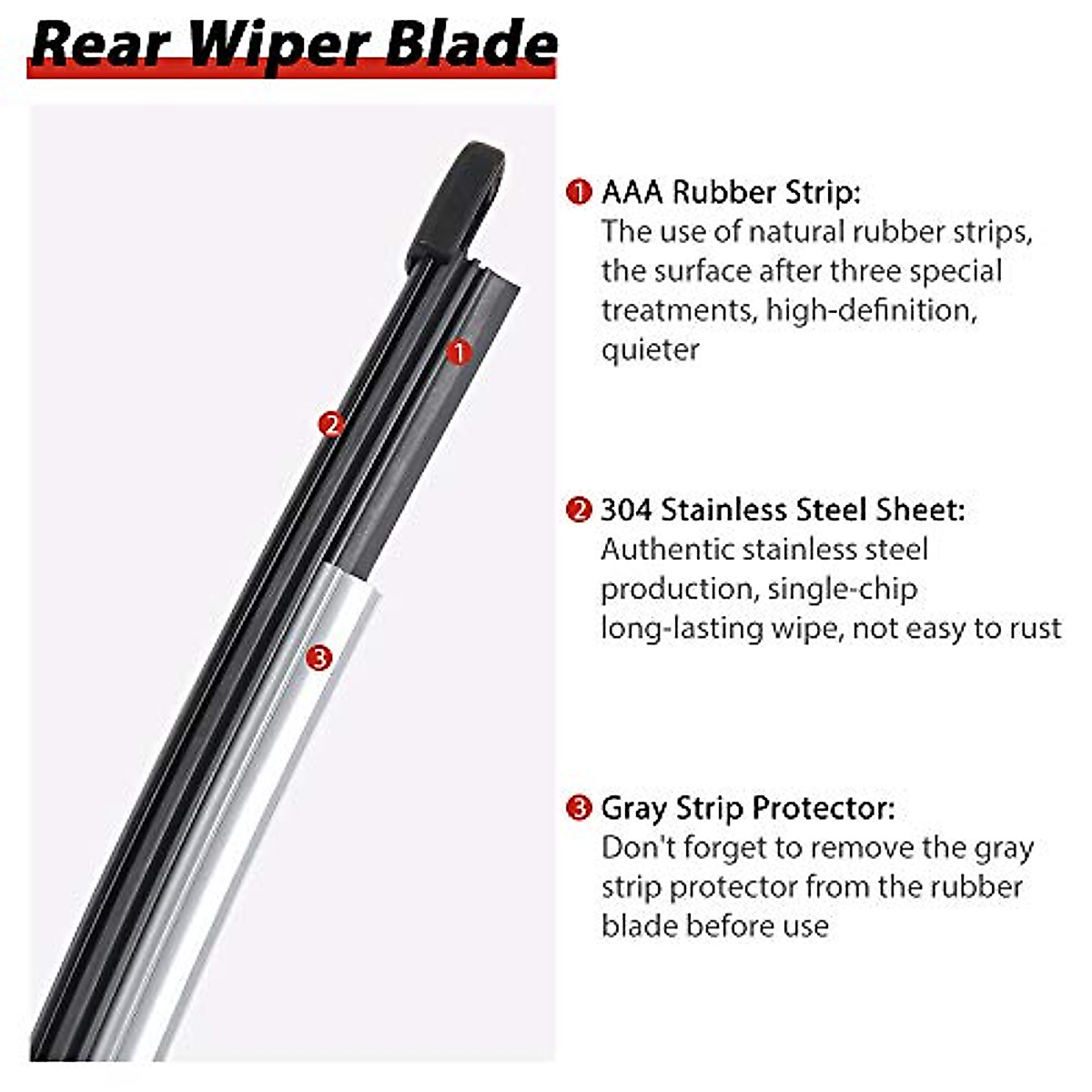 OTUAYAUTO Replacement for Ford Escape 2013-2021 Ford Explorer 2011-2019 Rear Windshield Back Wiper Arm Blade Set OEM BB5Z17526-C