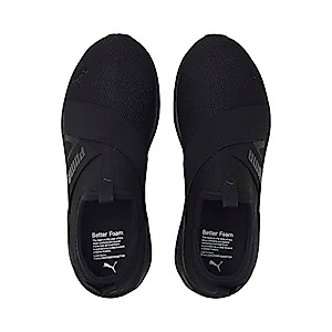 PUMA Womens Better Foam Prowl Slip On Cross Trainer, PUMA Womens Black-PUMA Womens Black, 7