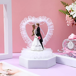 Abaodam Bride & Groom Cake Topper Couple Cake Decoration for Wedding Engagement Party Mr and Mrs Anniversary