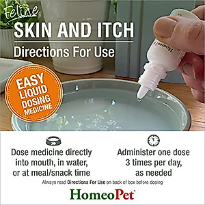 HomeoPet Feline Skin and Itch, Coat and Skin Support for Cats, 15 Milliliters