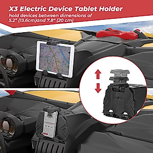 KEMIMOTO X3 Electric Device Tablet Holder, GPS Mount Storage Box Compatible with 2017-2025 Can Am Maverick X3 All Models, Replace OEM #715002874