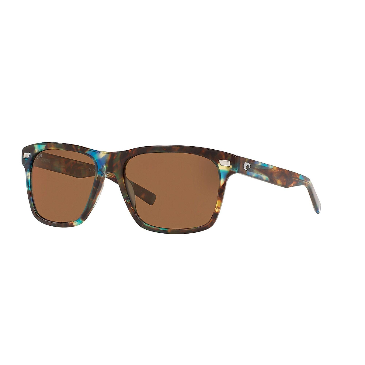 Costa Del Mar Mens Aransas Round Sunglasses, Shiny Ocean Tortoise/Copper Polarized-580G, 58 mm