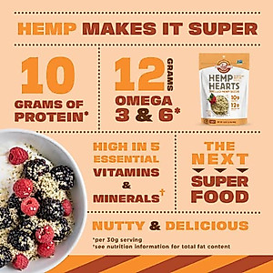 Manitoba Harvest Hemp Seeds, 24 oz; 10g Plant Based Protein and 12g Omega 3 & 6 per Serving, Perfect for smoothies, yogurt & salad, Non-GMO, Vegan, Keto, Paleo, Gluten Free