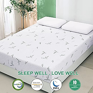 MUUEGM Twin XL Mattress 6 Inch,Green Tea Gel Memory Foam Mattress with Bamboo Cover,Mattress in a Box,Medium Feels,Breathable Bed Mattresses with CertiPUR-US Certified,USA