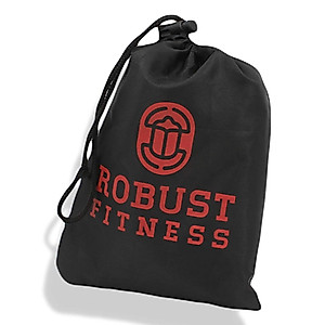 ROBUST FITNESS Genuine Leather Hand Grips for Gymnastics & Cross-Training, Pull-ups, Weightlifting, WODs with Neoprene Wrist warps. Palm Shield from Rips & Blisters. (Red, Medium)