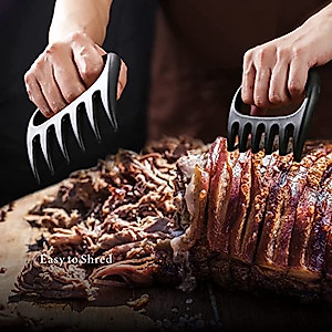 KITCHENDAO Meat Shredder Claw, Fully Solid to Create Strongest BBQ Meat Forks, Lock Mechanism for Safe Storage, BPA Free, Smoker Accessories for BBQ Gifts for Men & Stocking Stuffers for Men