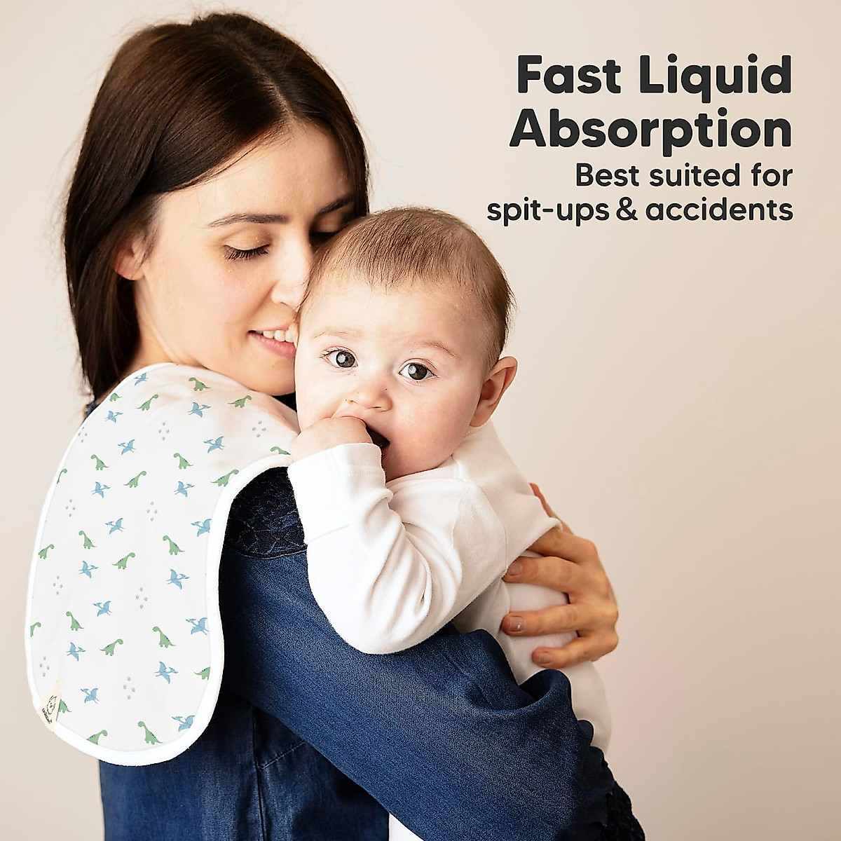 Organic Burp Cloths for Baby Boys and Girls - 5-Pack Super Absorbent Burping Cloth, Burp Clothes, Soft & Plush, Newborn Milk Spit Up Rags, Burpy Cloth Bib for Unisex, Burping Rags (Roarsome)