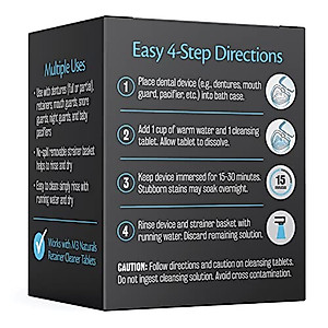 Denture Bath Case and Retainer Case | FSA HSA Approved | Denture Cleaner Cup for Invisalign Retainers Mouthguards and Dentures Cleaner Kit with Strainer Spill-Free Portable Retainer Cleaner Case