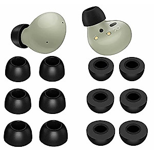 6 Pairs Galaxy Buds 2 Pro/Galaxy Buds 2 Memory Foam Ear Tips Buds, S/M/L Reduce Noise Fit in Case Comfortable No Silicone Pain Compatible with Samsung Galaxy Buds 2 / Galaxy Buds 2 Pro - Black
