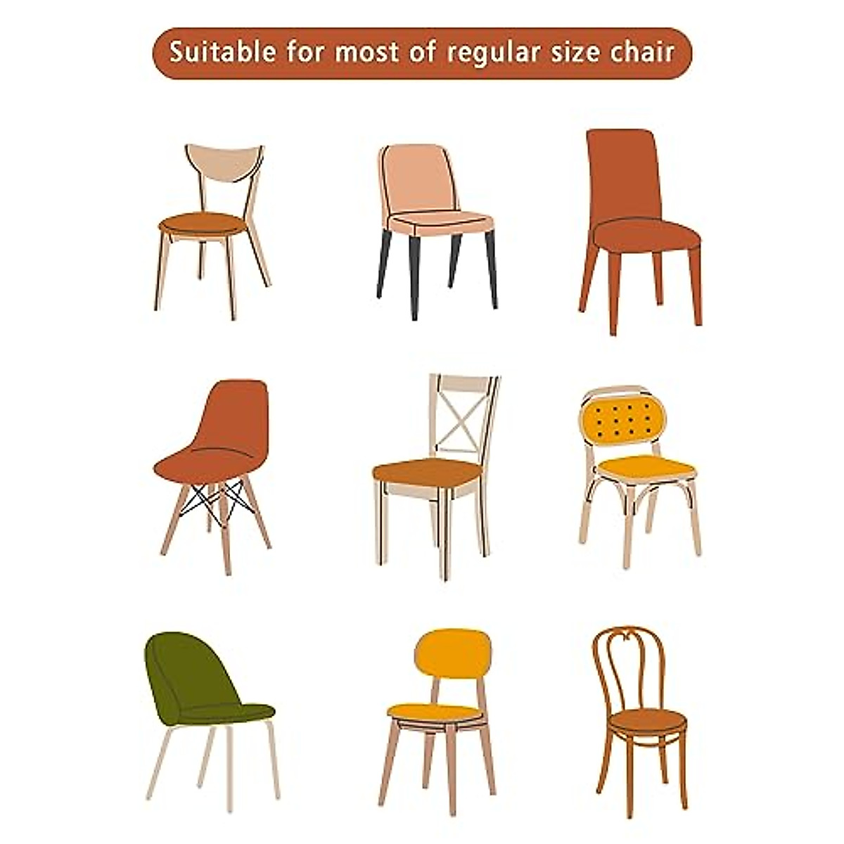 AMZRicher Christmas Chair Back Covers for Dining Chairs 4 Pack, Washable Removable Chair Slipcover Back Chair Protector for Wedding Party Baby Shower Coastal Santa Xmas Beach Starfish Shell