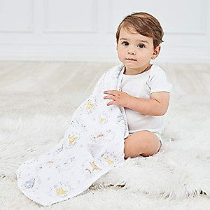 aden + anais Essentials Disney Muslin Swaddle Blankets for Baby Girls and Boys, Newborn Receiving Blanket for Swaddling, 100% Cotton Baby Swaddle Wrap, 4 Pack, Winnie + Friends