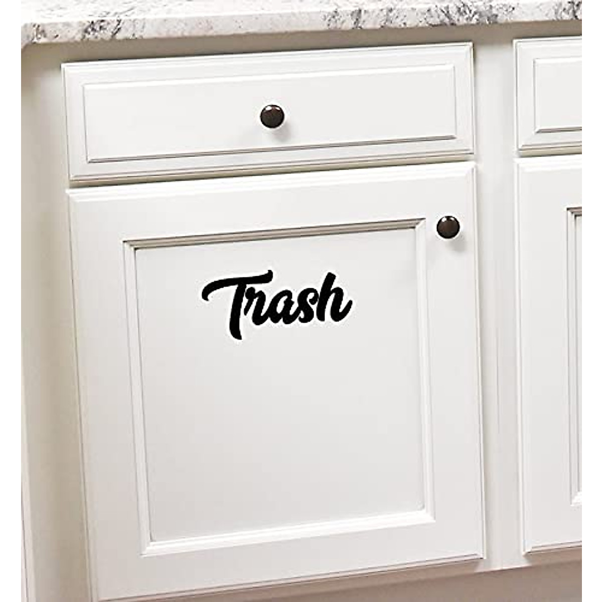 Trash Designs Door Vinyl Decal Pantry, Restroom, Closet, Laundry, Office, Toilettes, Bathroom,Trash, Black | 5.5 x 2.5 inch appx | VC-380