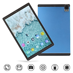 AMONIDA HD Tablet, 10.1 2.4GHz 5GHz WiFi Dual Camera Blue Tablet (US Plug)