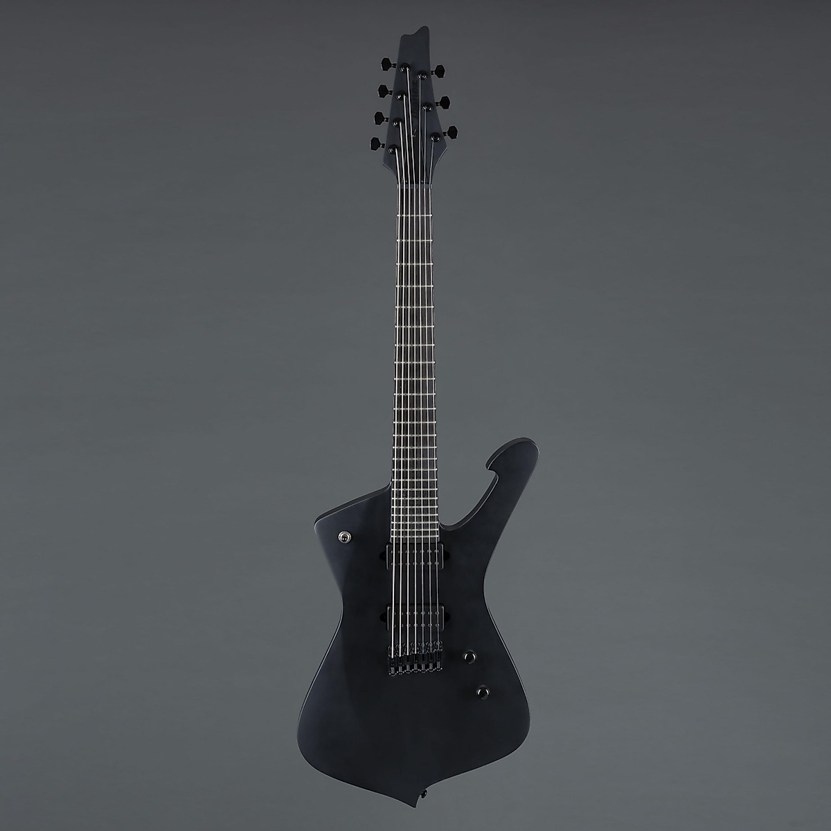 Ibanez ICTB721 Iceman Iron Label 7-String Electric Guitar, Black Flat w/Bag