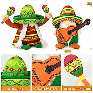 hatisan Fiesta Gnomes Cinco de Mayo Tomte for Mexican Taco Tuesday, Gnomes Plush Mexican Decor for Home Party Kitchen Tiered Tray