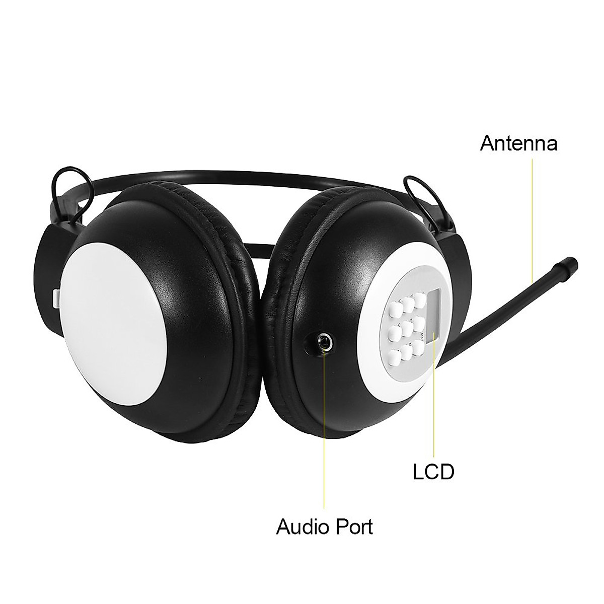 Serounder FM Radio Headphone with LCD Display, Over Ear Foldable Wireless/Wired Stereo Noise-Cancelling HiFi Headset Radio Receiver Hearing Protector Earmuff