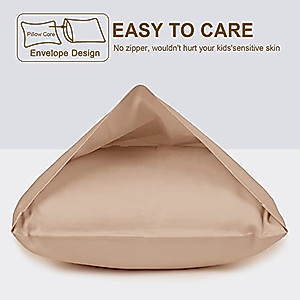 Fittia Cotton Toddler Pillowcase with Envelope Closure, Soft and Breathable Travel Pillow Case Cover Pack of 2, 14x20 Inches Small Pillow Case, Champagne